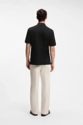 BOSS Regular-fit Polo Shirt In Cotton With Patterned Collar