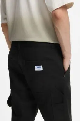 Hugo Regular-fit Pants In Stretch-cotton Canvas