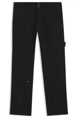 Hugo Regular-fit Pants In Stretch-cotton Canvas