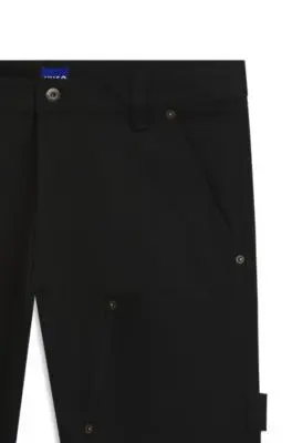 Hugo Regular-fit Pants In Stretch-cotton Canvas