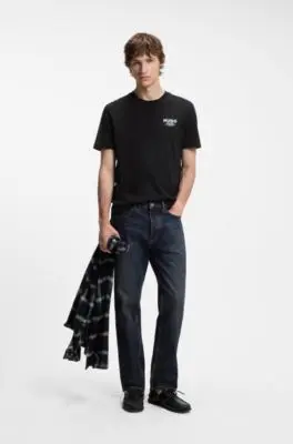 Hugo Regular-fit Cotton T-shirt With Logo Print