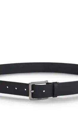 Hugo Smooth Leather Belt With Engraved Antique-silver Buckle