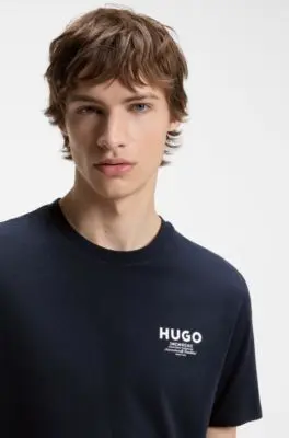 Hugo Regular-fit Cotton T-shirt With Logo Print
