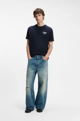 Hugo Regular-fit Cotton T-shirt With Logo Print