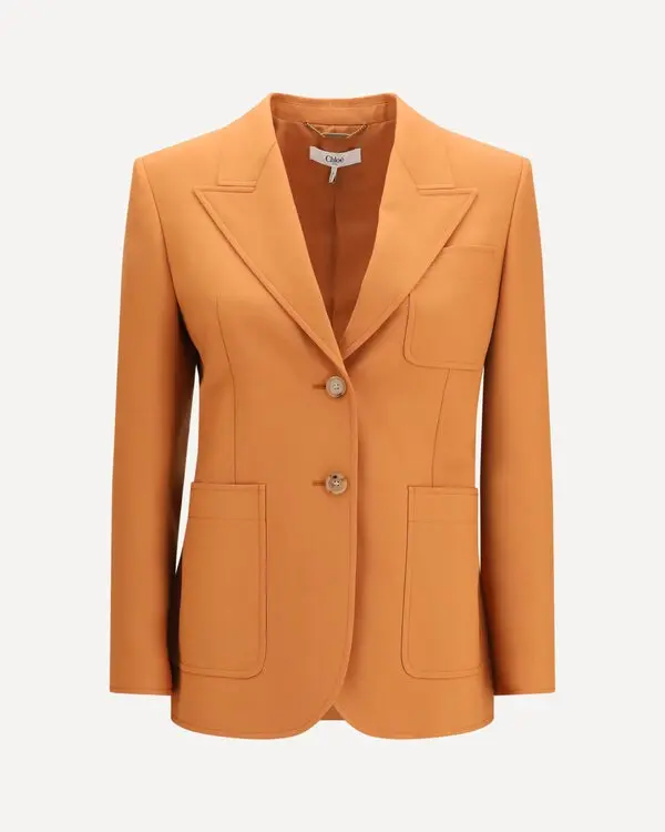 Chloé Straight-cut Wool Gabardine Blazer