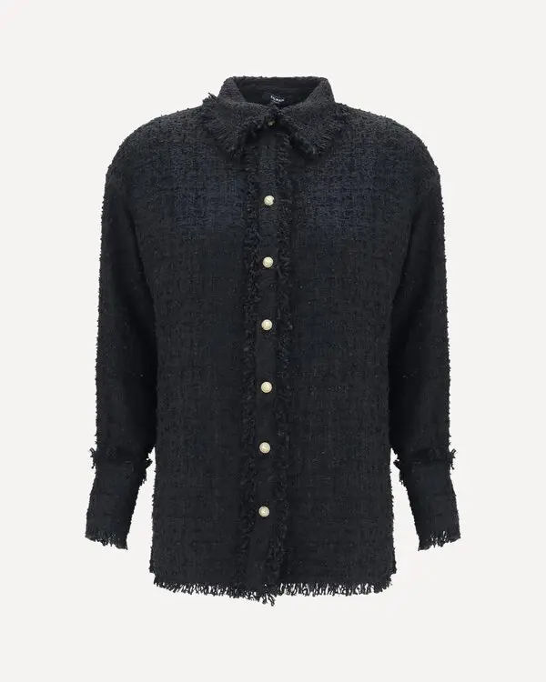 Balmain Tweed Shirt - Black
