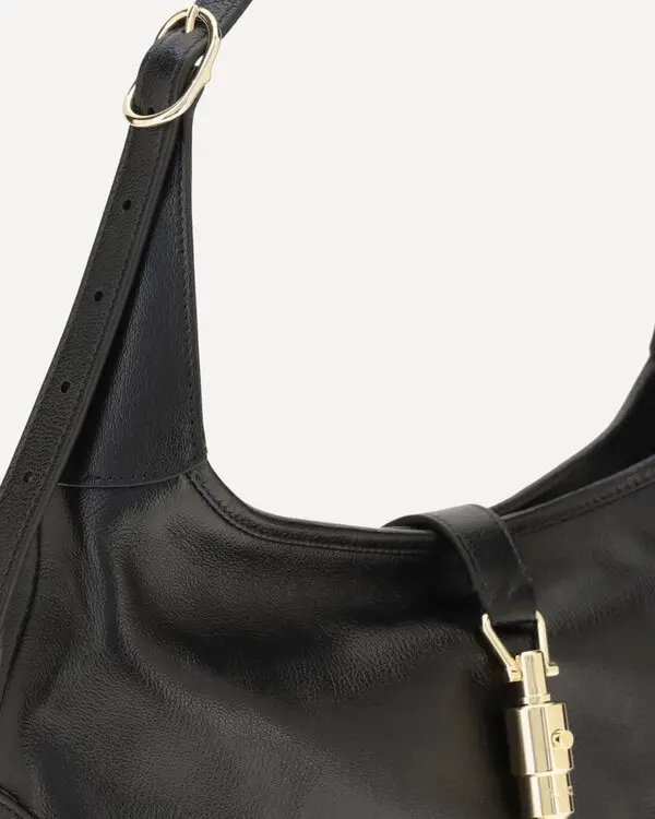 Gucci Jackie 1961 Soft Grained Leather Shoulder Bag - Black