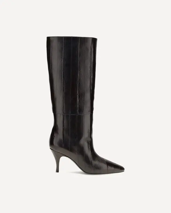 HERBERT LEVINE Knee High Pointed Toe Leather Boots