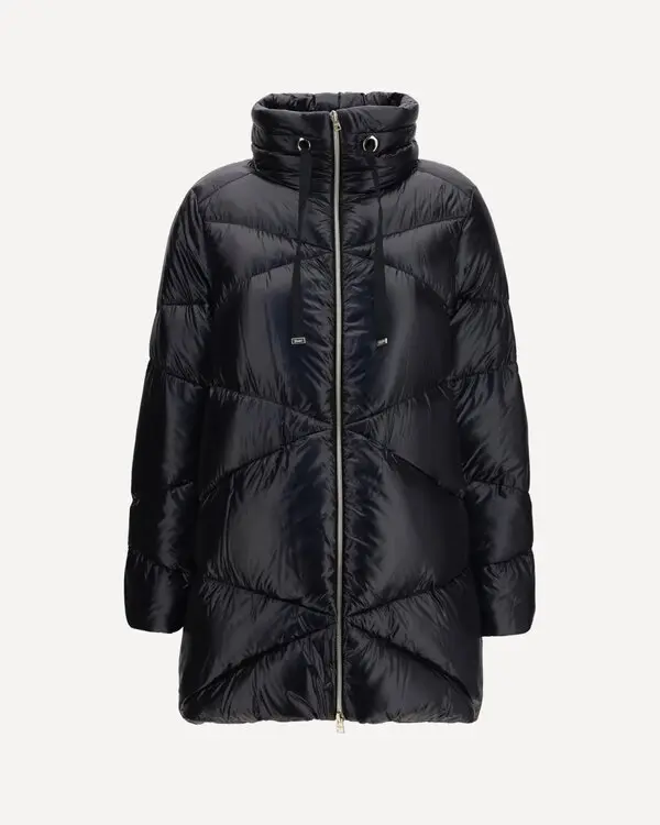 Herno Quilted Down Jacket With Drawstring And Fur Trimmed Hood
