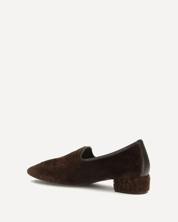 HERBERT LEVINE Suede Loafers With Shearling Upper