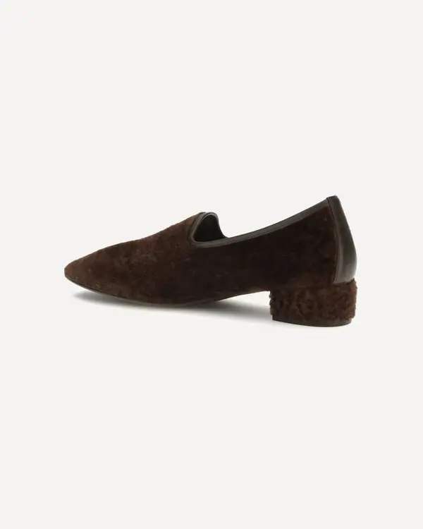 HERBERT LEVINE Suede Loafers With Shearling Upper