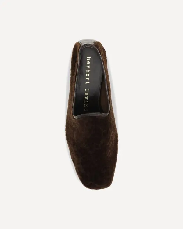HERBERT LEVINE Suede Loafers With Shearling Upper