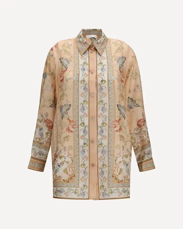 Zimmermann Roselight Silk Habotai Printed Shirt - Multicolour