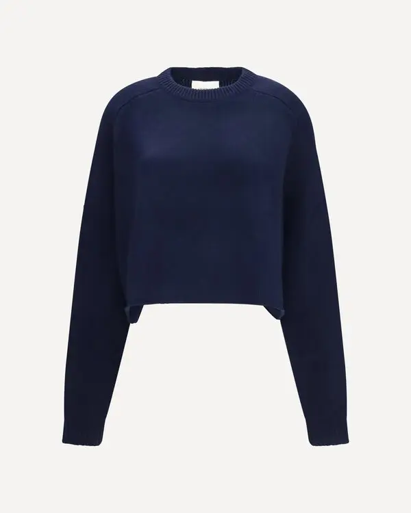 LISA YANG Karine Ribbed Crew Neck Sweater - Blue