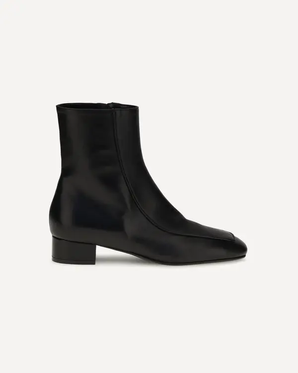HERBERT LEVINE Shadow Ban Leather Ankle Boots - Black