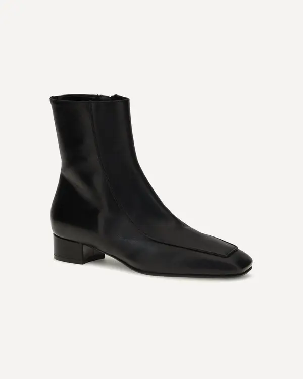 HERBERT LEVINE Shadow Ban Leather Ankle Boots - Black