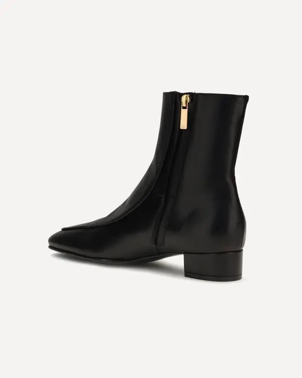 HERBERT LEVINE Shadow Ban Leather Ankle Boots - Black