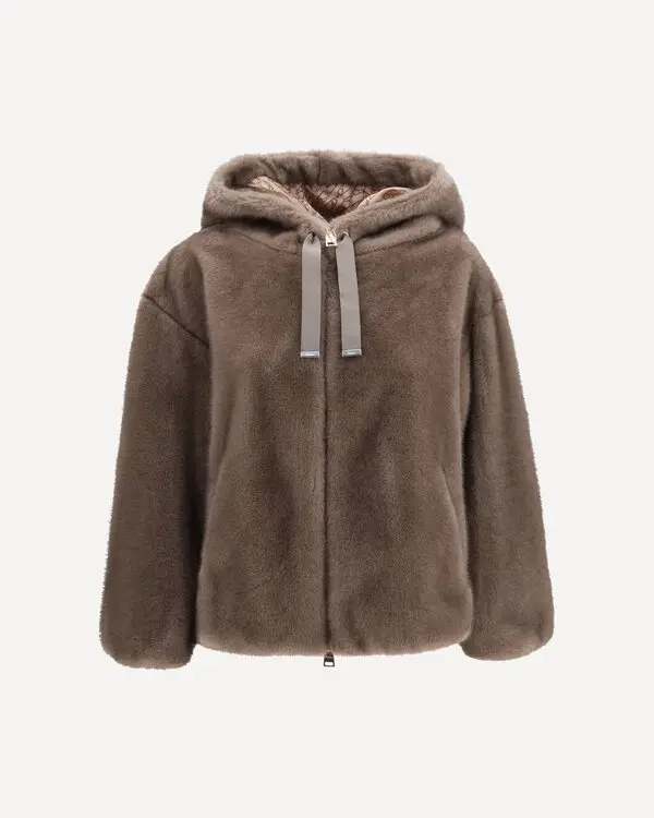 Herno Hooded Jacket In Eco-fur