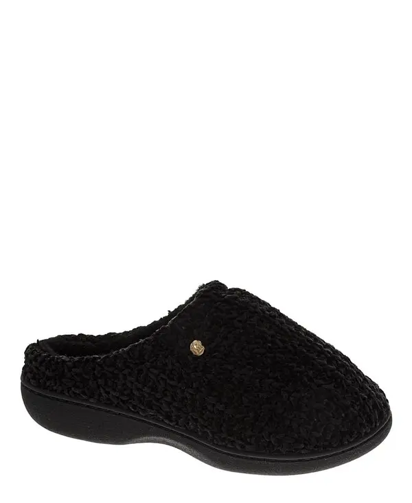 Badgley Mischka Weaved Metal Logo Accent Slippers - Black