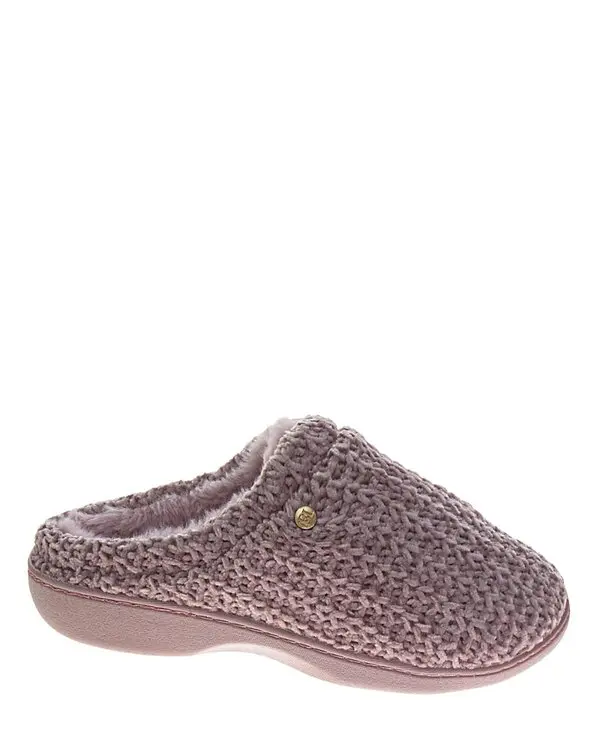Badgley Mischka Weaved Metal Logo Accent Slippers - Pink