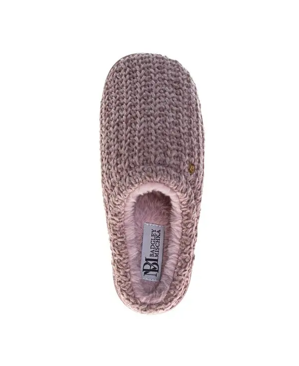 Badgley Mischka Weaved Metal Logo Accent Slippers