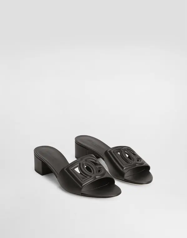 Dolce & Gabbana Calfskin Sliders With Dg Logo