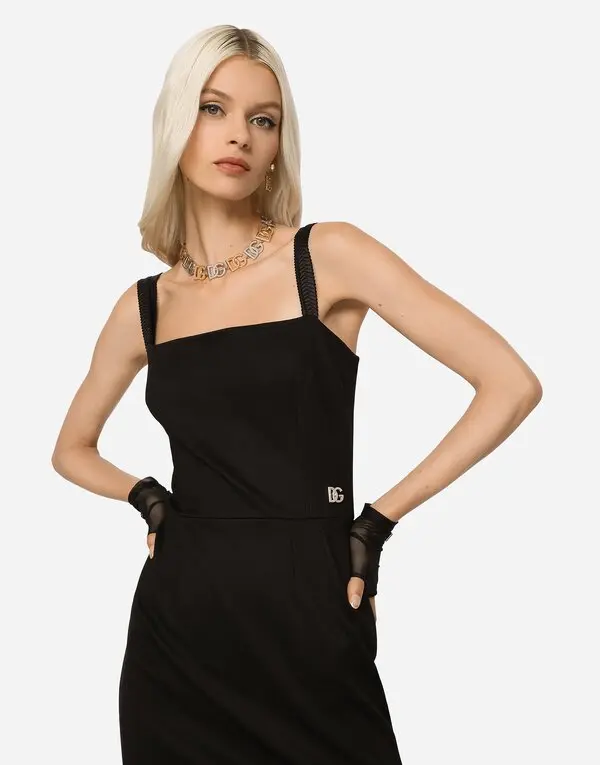 Dolce & Gabbana Milano Rib Mini Dress With Dg Logo