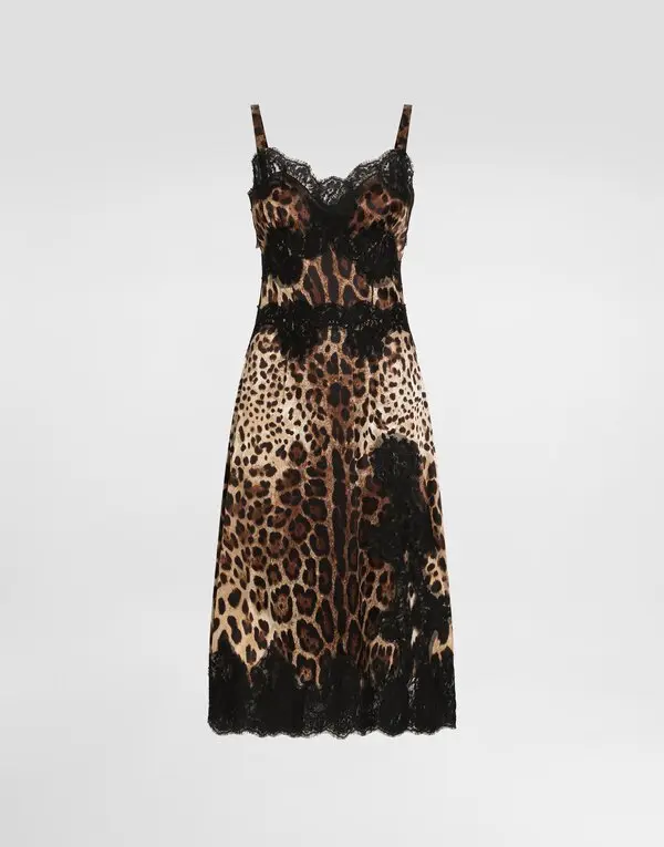 Dolce & Gabbana Leopard-print Satin Slip Dress - Animal Print