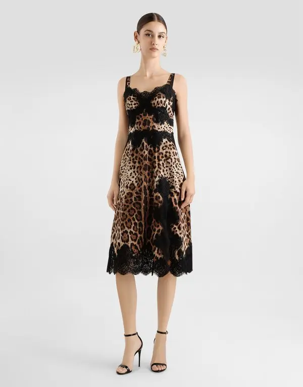 Dolce & Gabbana Leopard-print Satin Slip Dress