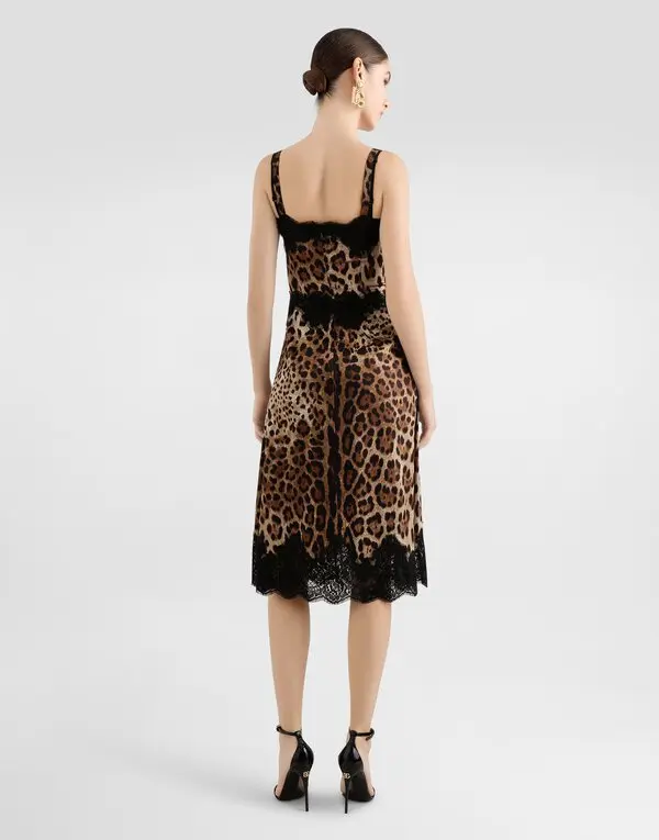 Dolce & Gabbana Leopard-print Satin Slip Dress
