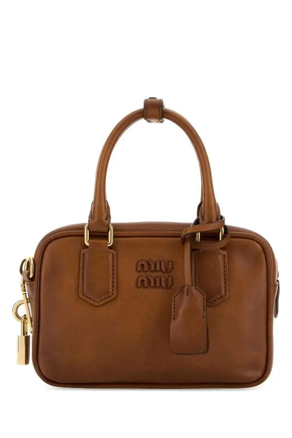 Miu Miu Caramel Leather Arcadie Handbag