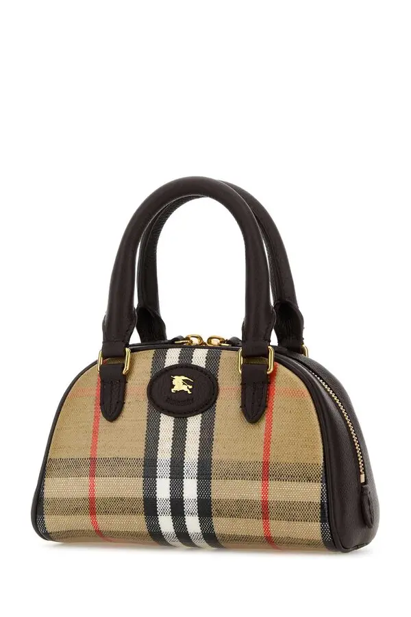 Burberry Embroidered Canvas Mini Highlands Handbag