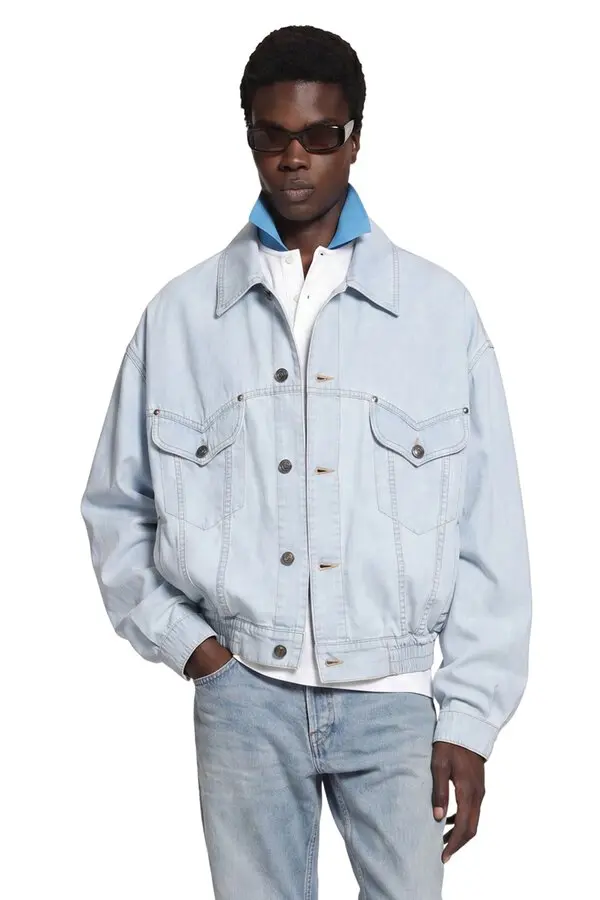 Versace Denim Chambray Jacket - Blue