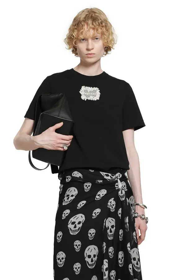 Alexander McQueen Embroidered Logo Patch T-shirt - Black