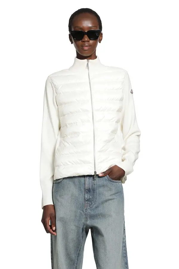 Moncler Padded Wool Zip-up Cardigan - White