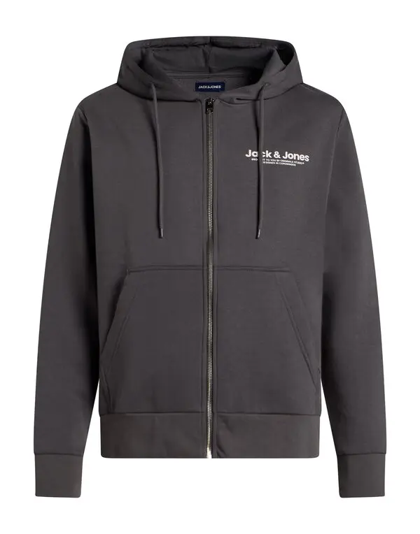 JACK & JONES Sweatshirt Lead Size Cotton, Recycled Polyester - Grey
