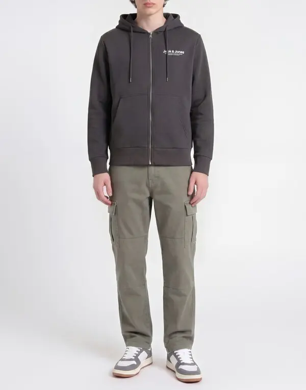 JACK & JONES Sweatshirt Lead Size Cotton, Recycled Polyester - Grey