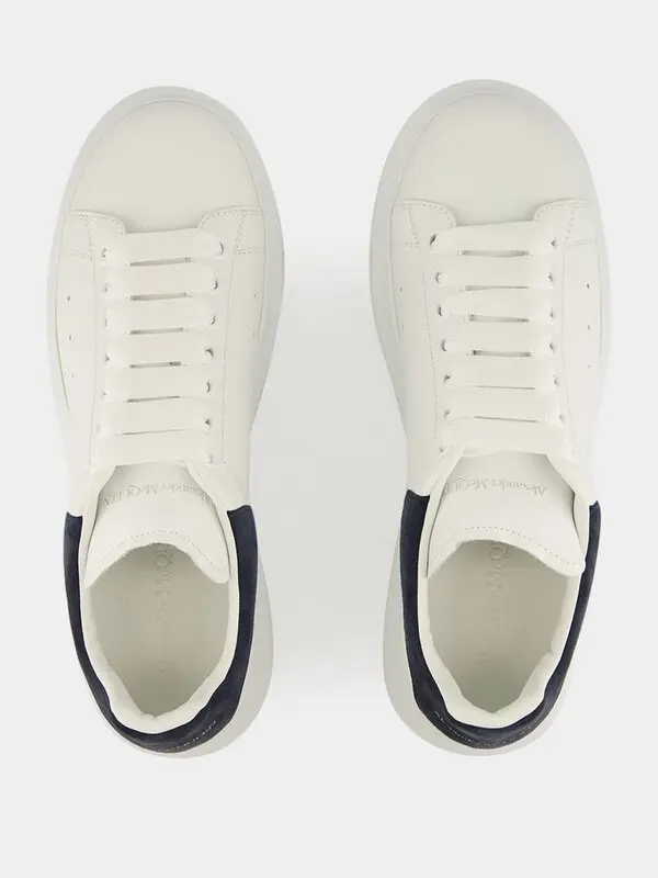 Alexander McQueen Oversized Leather Low Top Sneakers - White