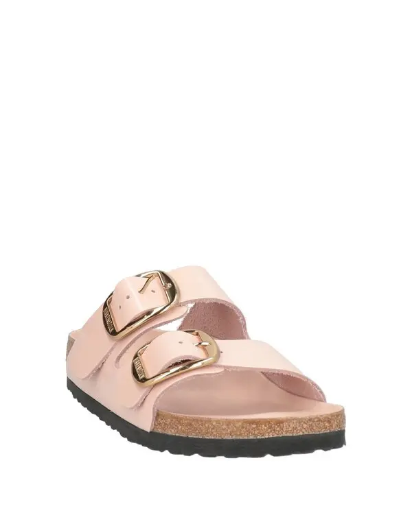 BIRKENSTOCK Light Glossed Leather Buckled Sandals