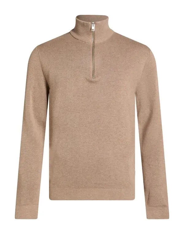 JACK & JONES Premium Organic Cotton Half-zip Sweater - Beige