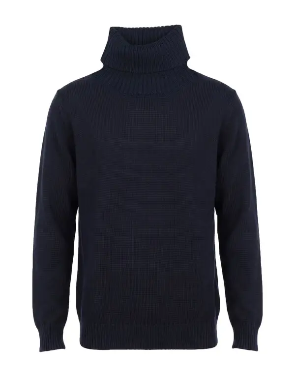 Alpha Studio Merino Wool Turtleneck Sweater - Blue