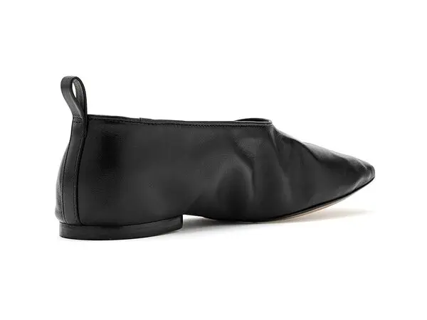 Schutz Hadley Leather Flat Shoes - Black