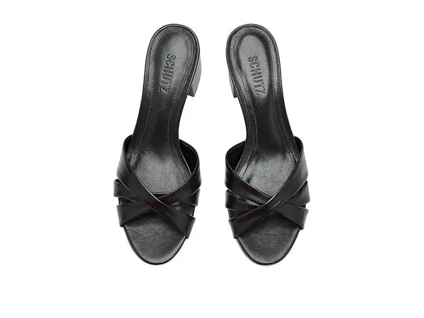 Schutz Keefa Block Mule Sandals - Black