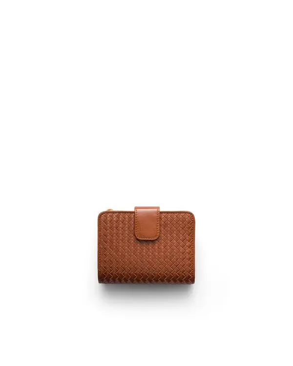 Prada Small Woven Madras Leather Wallet