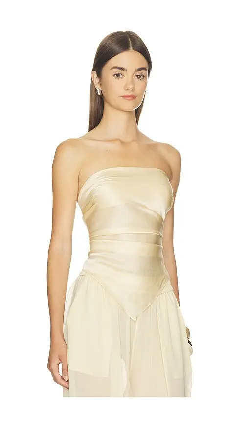 NONCHALANT LABEL Amelia Silk Scarf In Tan