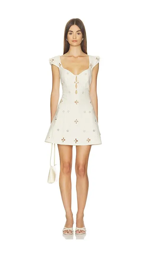 MIRROR PALAIS Maria Micro Dress In White - Leite