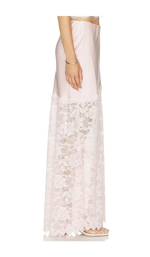 Generation Love Perrine Lace Combo Satin Skirt In Pink