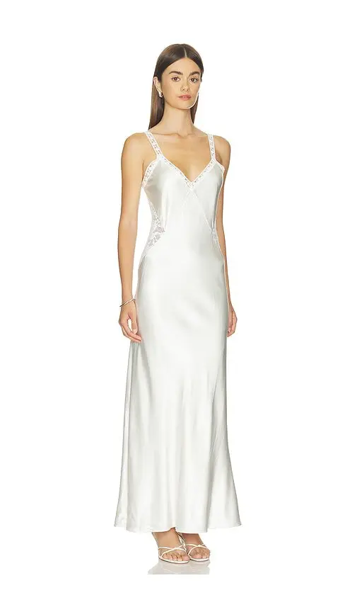 Generation Love Milena Lace Combo Liquid Satin Maxi Dress