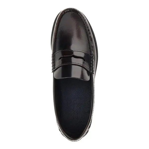 BIANCO Leather Loafers With Penny Band And Lug Sole