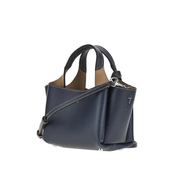 TOD'S Grained Leather Mini Shopping Bag - Blue